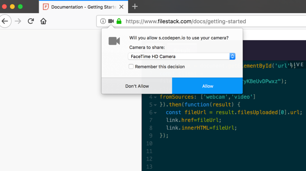 Uploading Webcam Images with Filestack