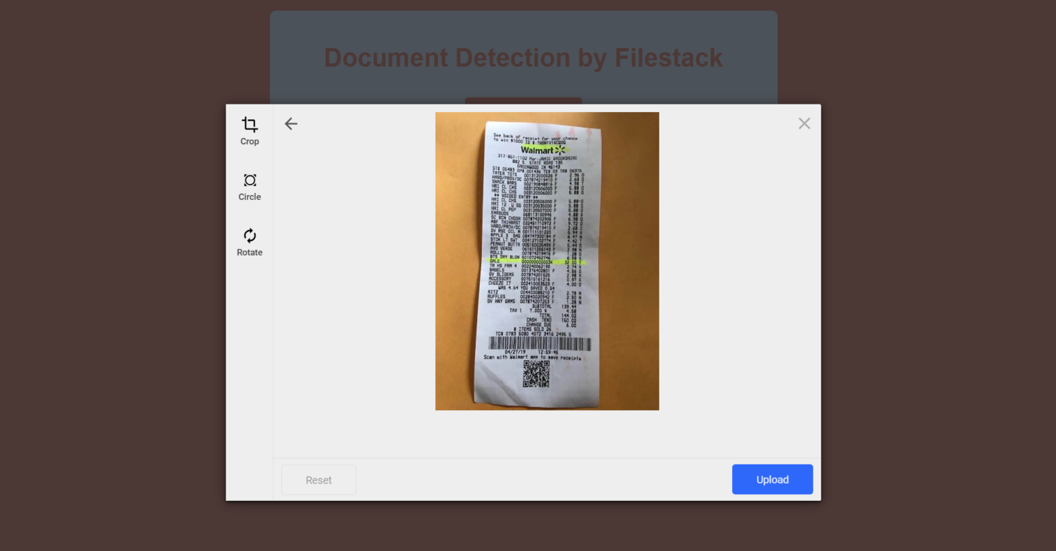 Document Detection for Receipts and Invoices by Filestack API