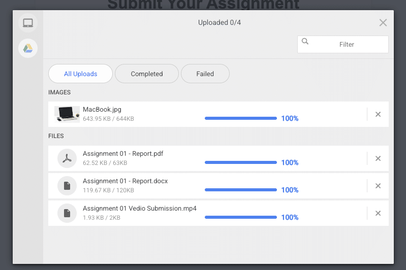 Multiple File Upload for Student Submissions